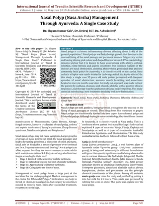 Nasal Polyp Nasa Arsha Management Through Ayurveda A Single Case Study ...