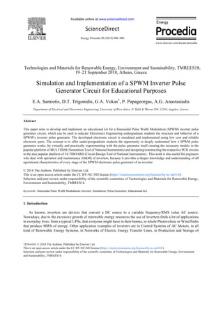 simulation and implementation of a spwm inverter pulse for educational purposes | PDF