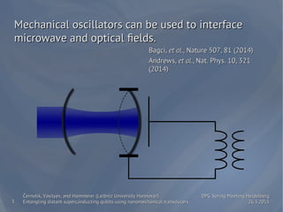 Entangling distant superconducting qubits using nanomechanical transducers | PPT