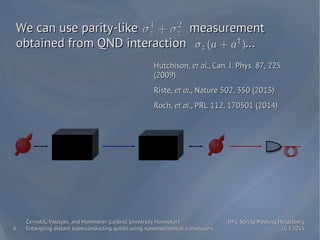 Entangling distant superconducting qubits using nanomechanical transducers | PPT