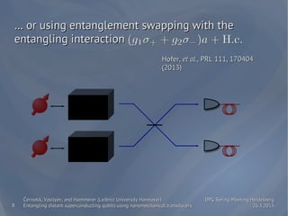 Entangling distant superconducting qubits using nanomechanical transducers | PPT