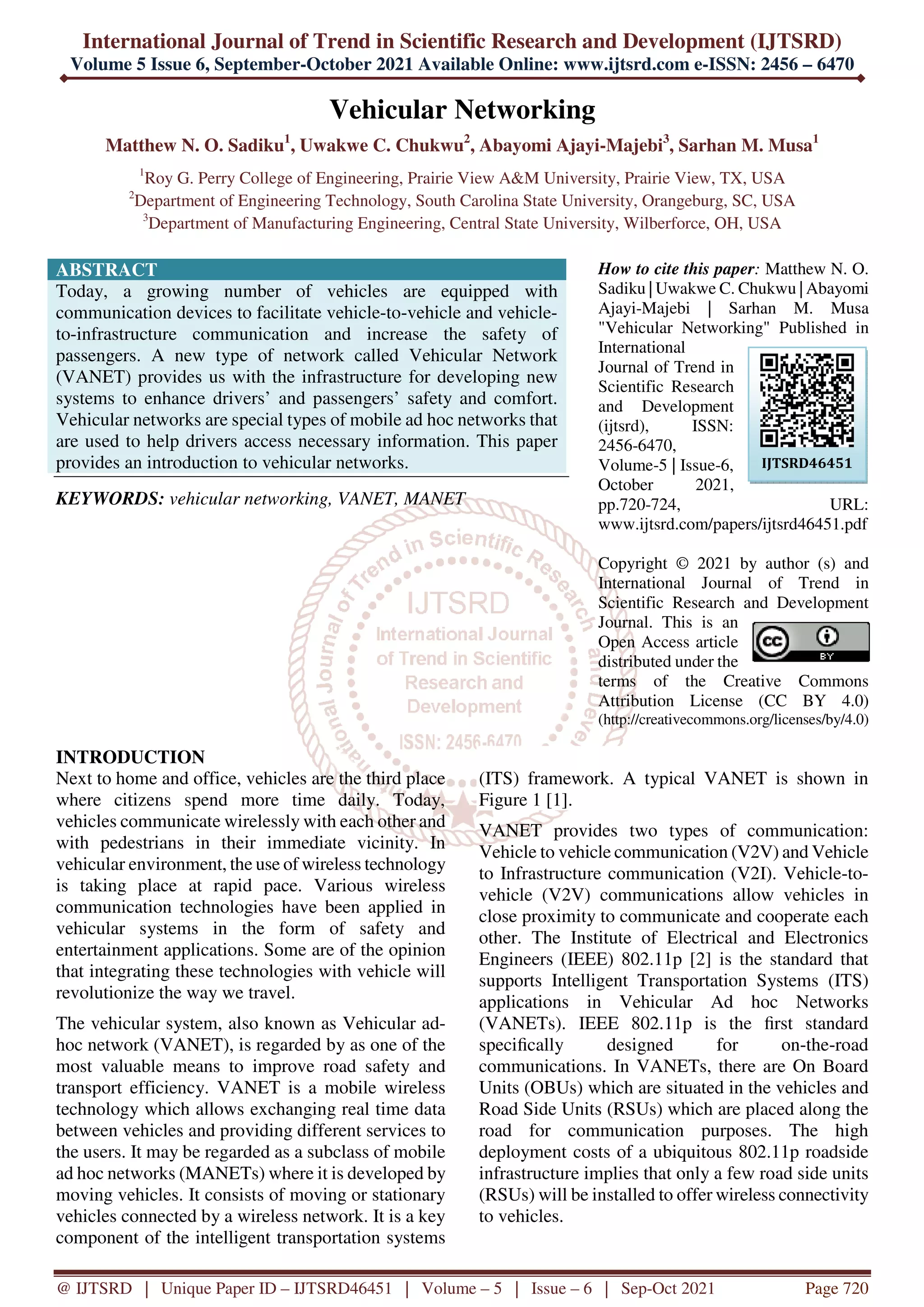 Vehicular Networking | PDF | Internet | Computing