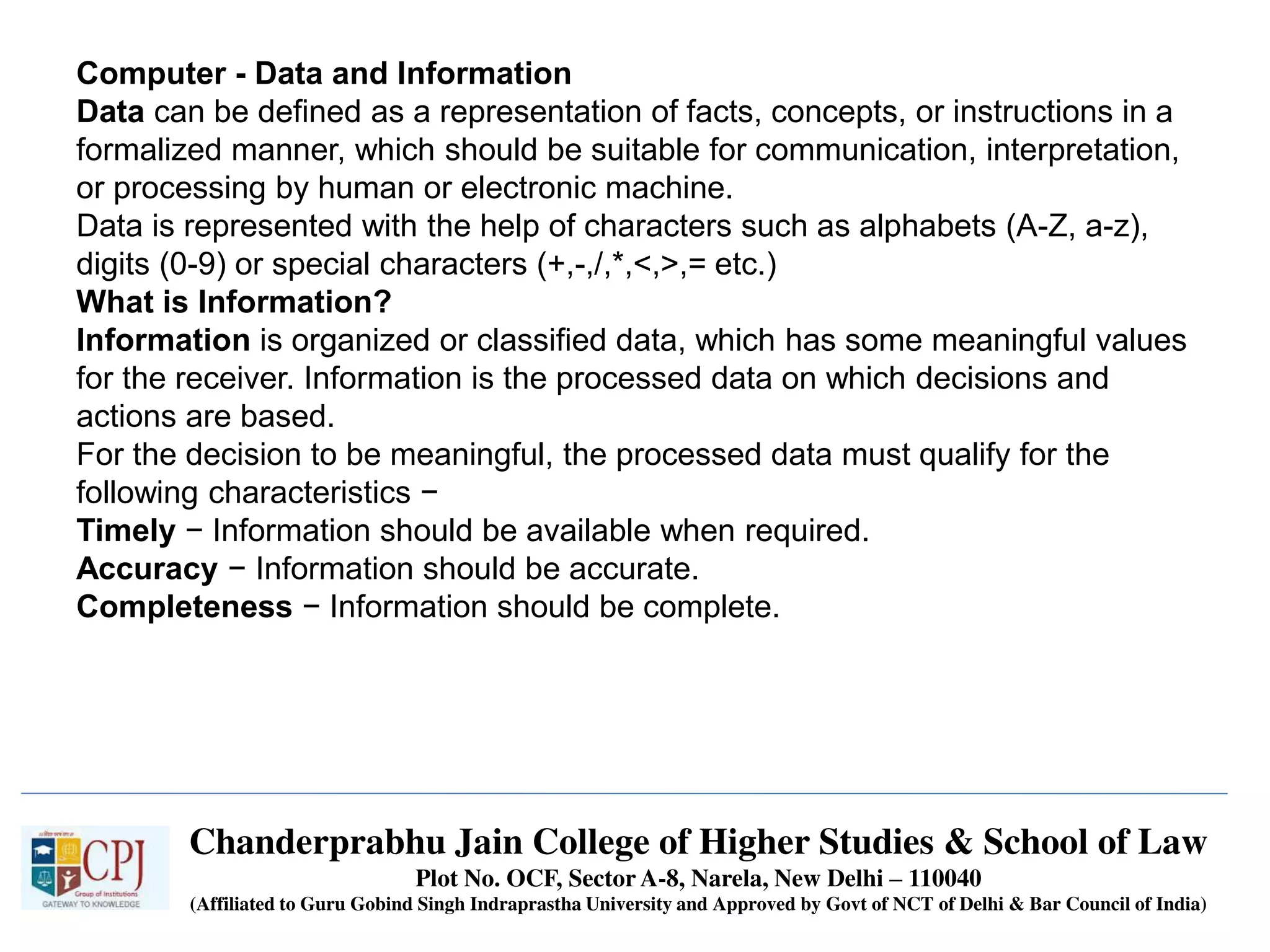 Computer Application | PPT