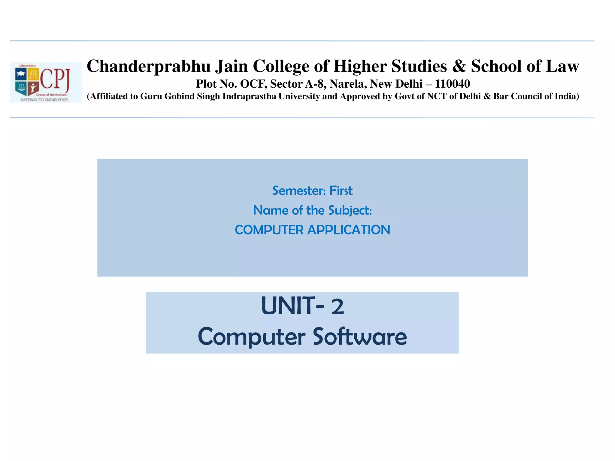 Computer Application | PPT