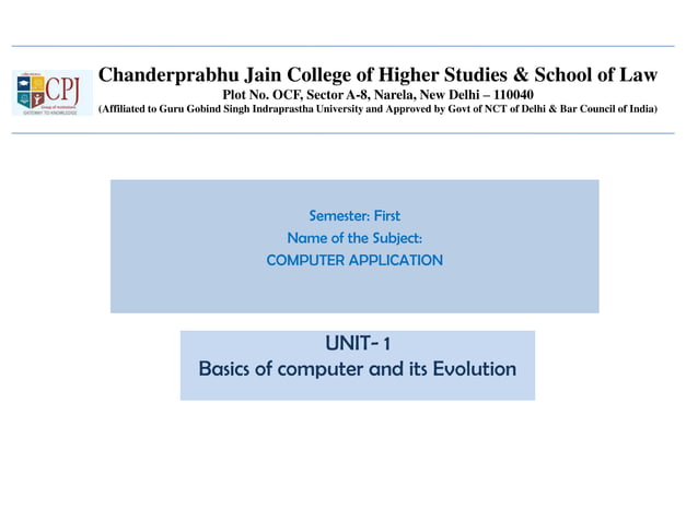 Computer Application | PPT