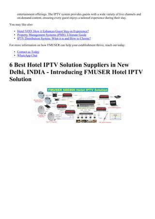 6 Best Hotel IPTV Solution Suppliers in New Delhi, INDIA | PDF