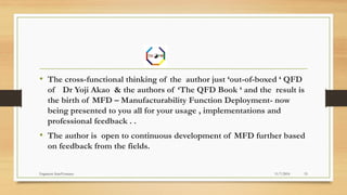 Manufacturability Function Deployment | PPT