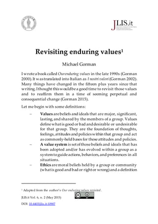 Revisiting enduring values | PDF