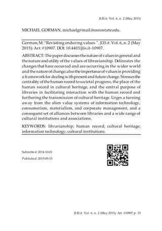 Revisiting enduring values | PDF