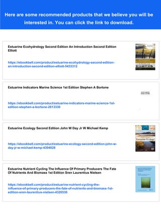 Estuarine Ecohydrology 1st Edition Eric Wolanski | PDF