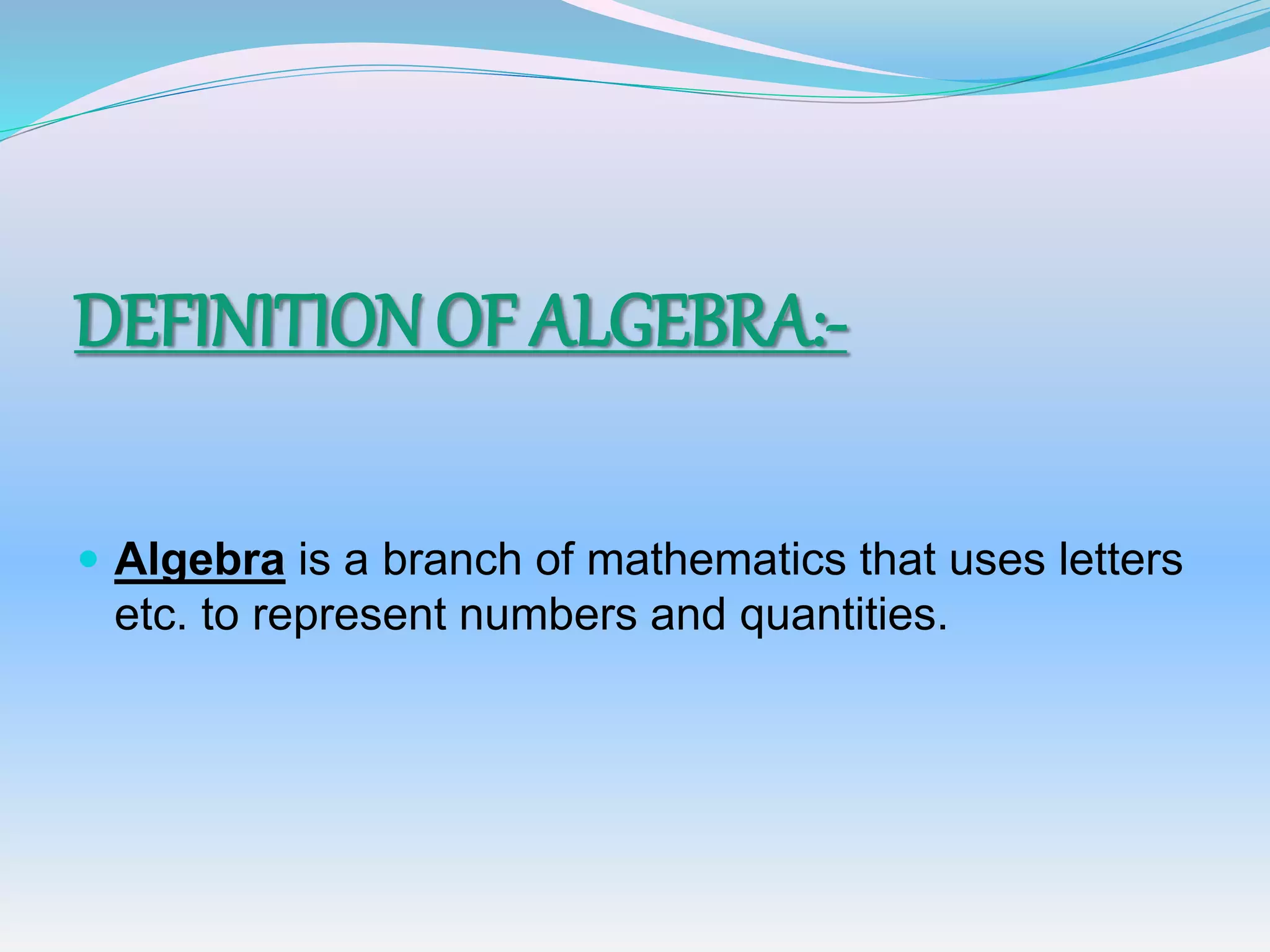 Fundamental Concept of Algebra | PPTX
