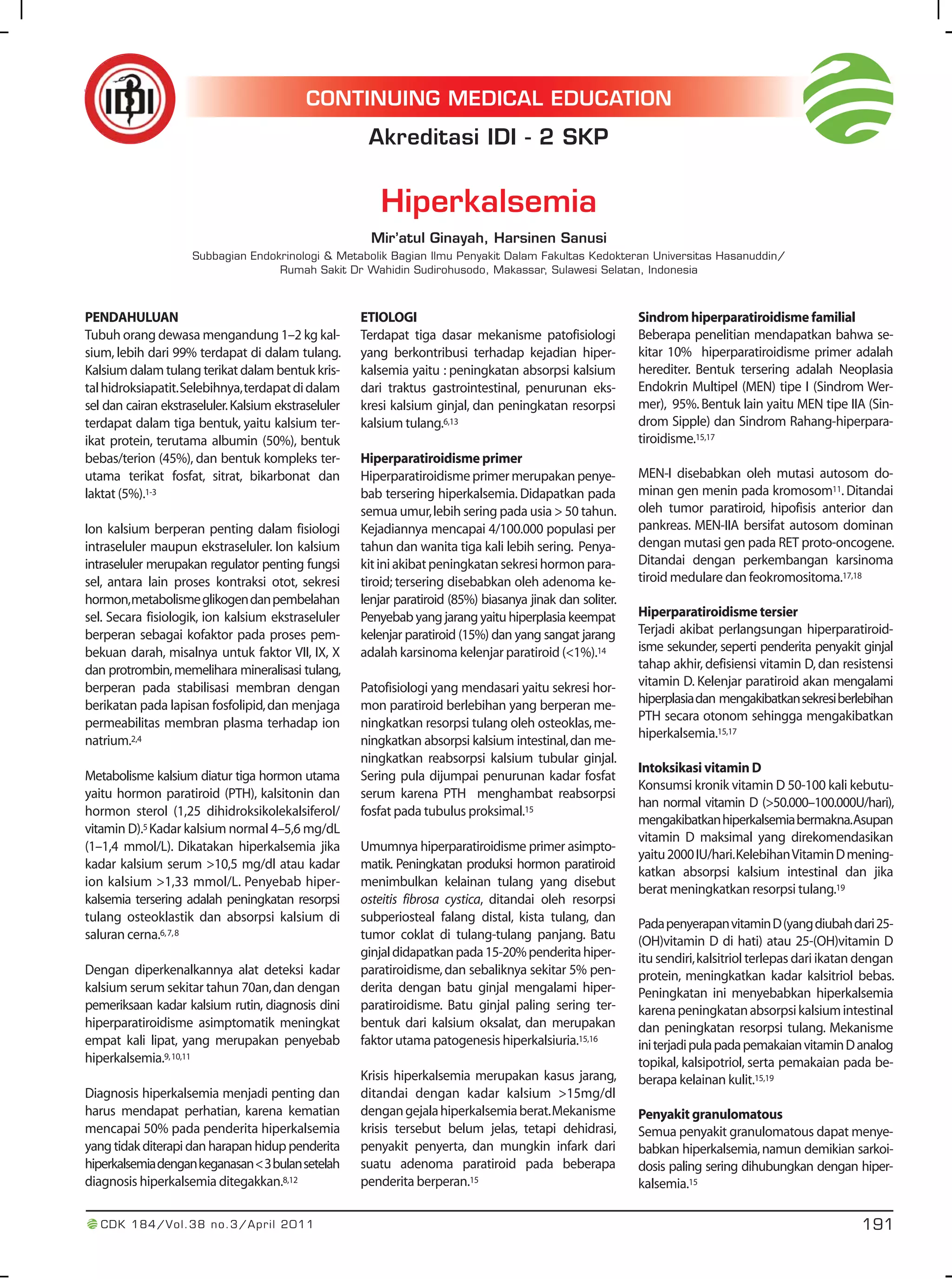 hiperkalsemia | PDF