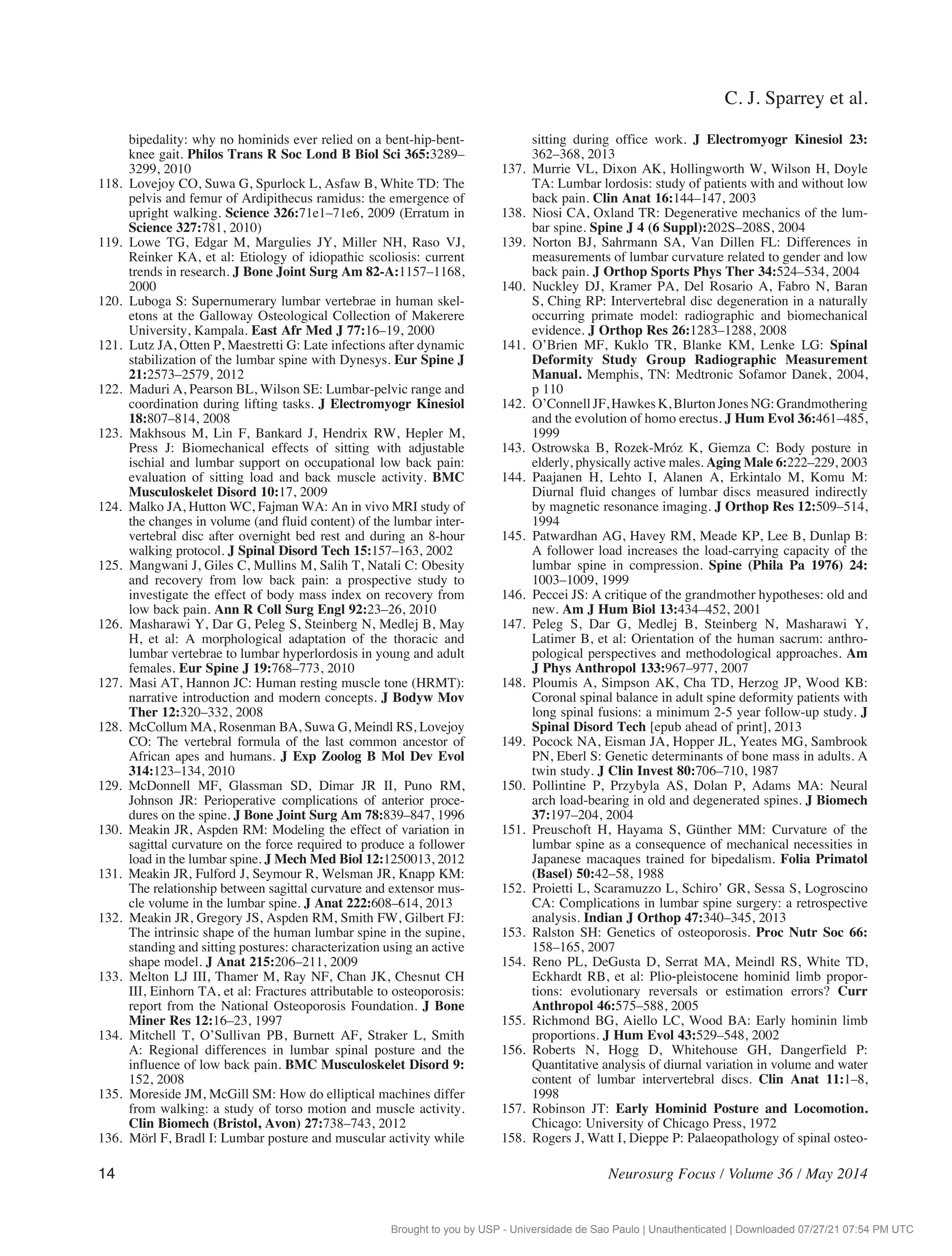 [10920684 - Neurosurgical Focus] Etiology of lumbar lordosis and its ...