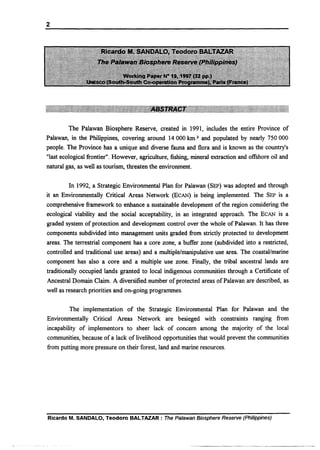 The Palawan Biosphere Reserve | PPT