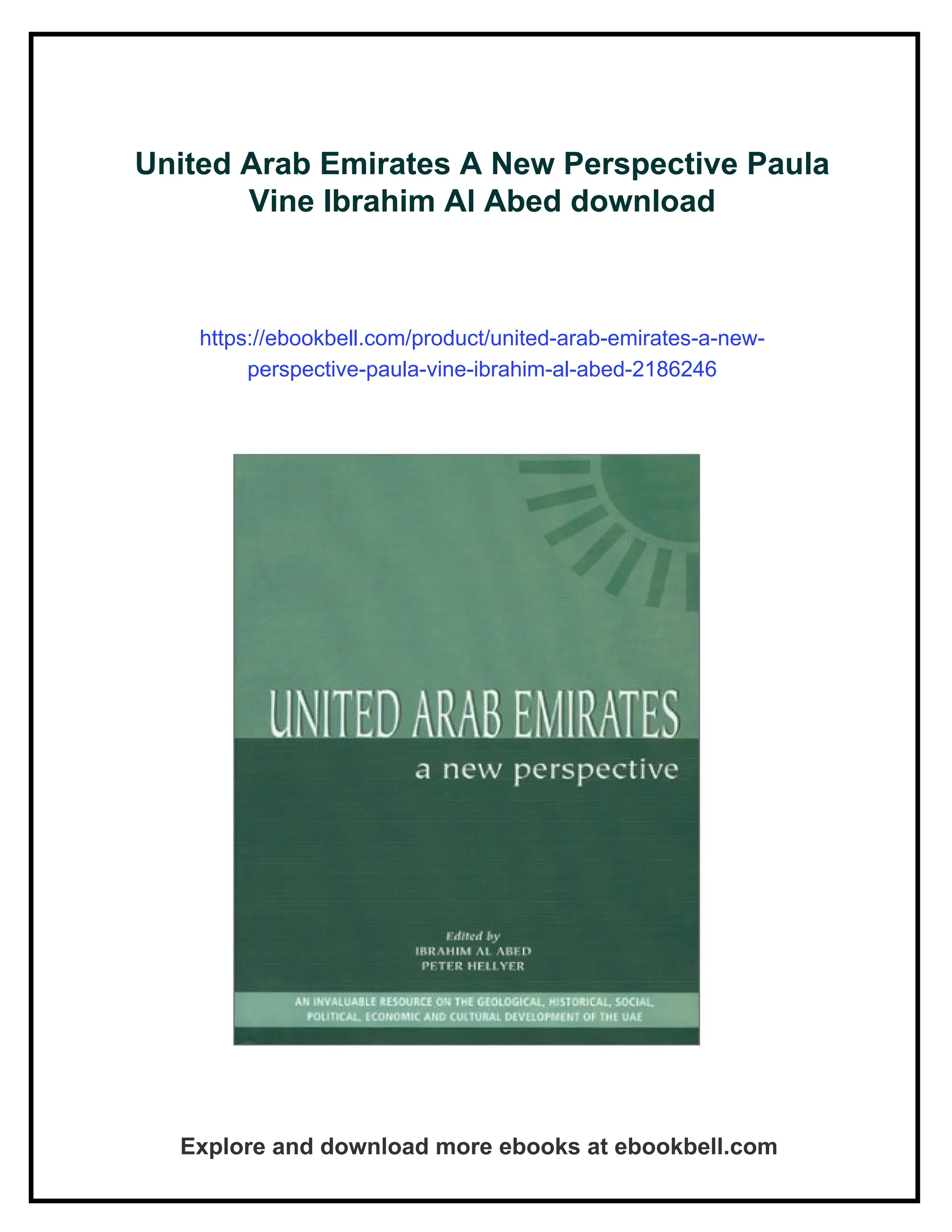United Arab Emirates A New Perspective Paula Vine Ibrahim Al Abed | PDF