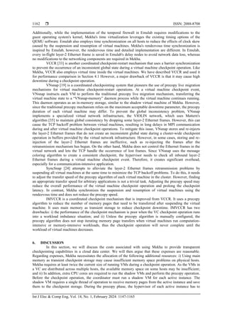 A checkpointing mechanism for virtual clusters using memory- bound time-multiplexed data ...