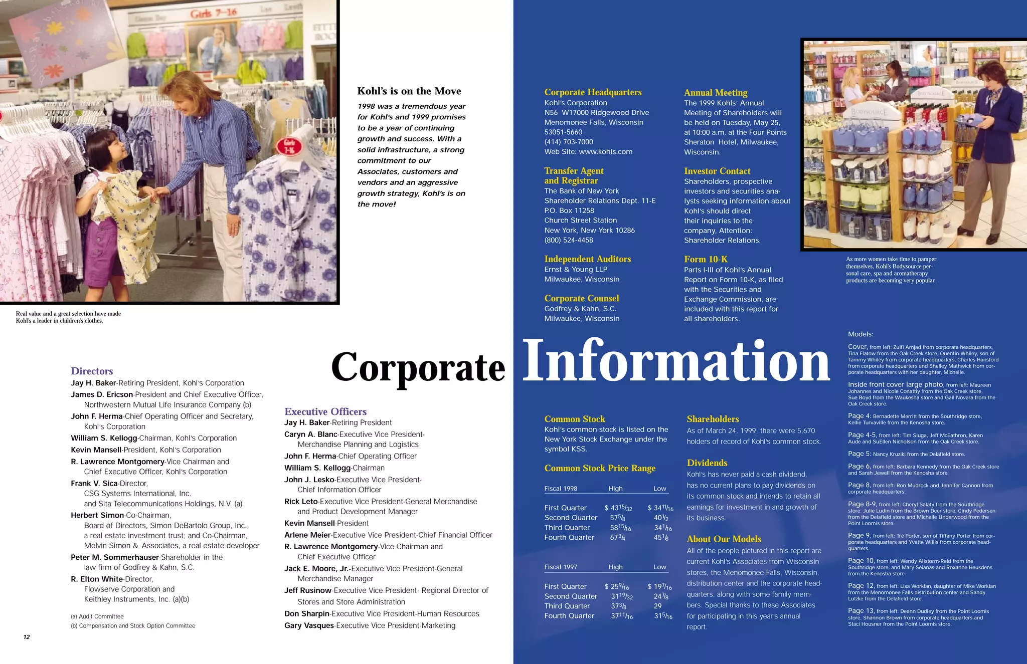 kohl's annual reports1998 | PDF