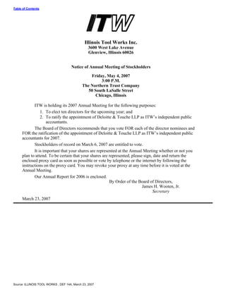 itw 2007proxy | PDF
