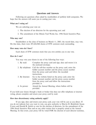 itw 2003 proxy | PDF