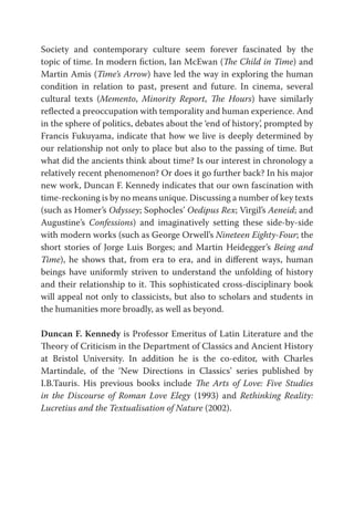 Antiquity And The Meanings Of Time A Philosophy Of Ancient And Modern ...