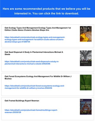 Oak Origins From Acorns To Species And The Tree Of Life Andrew L Hipp | PDF