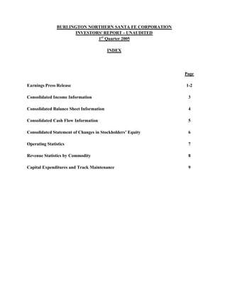 bnsf 1Q_2005_Investors_Report | PDF