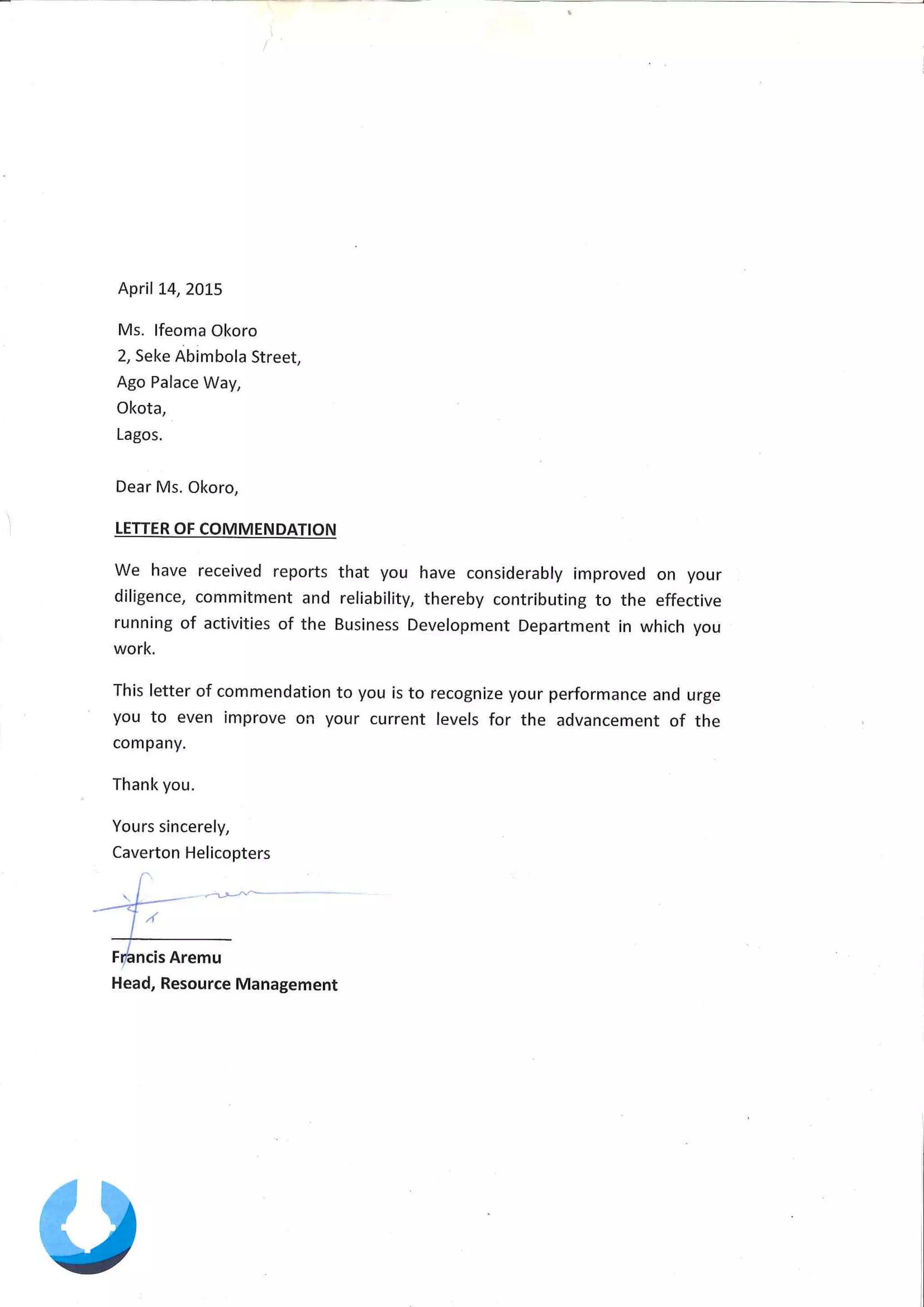 LETTER OF COMMENDATION | PDF