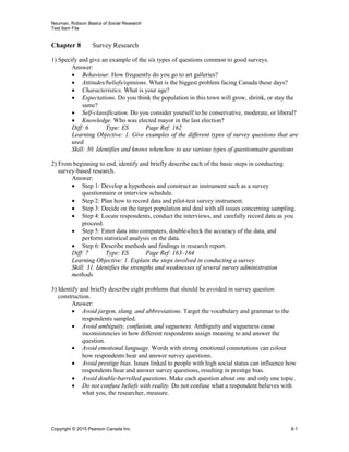 Basics of Social Research Canadian 3rd Edition Neuman Test Bank | PDF