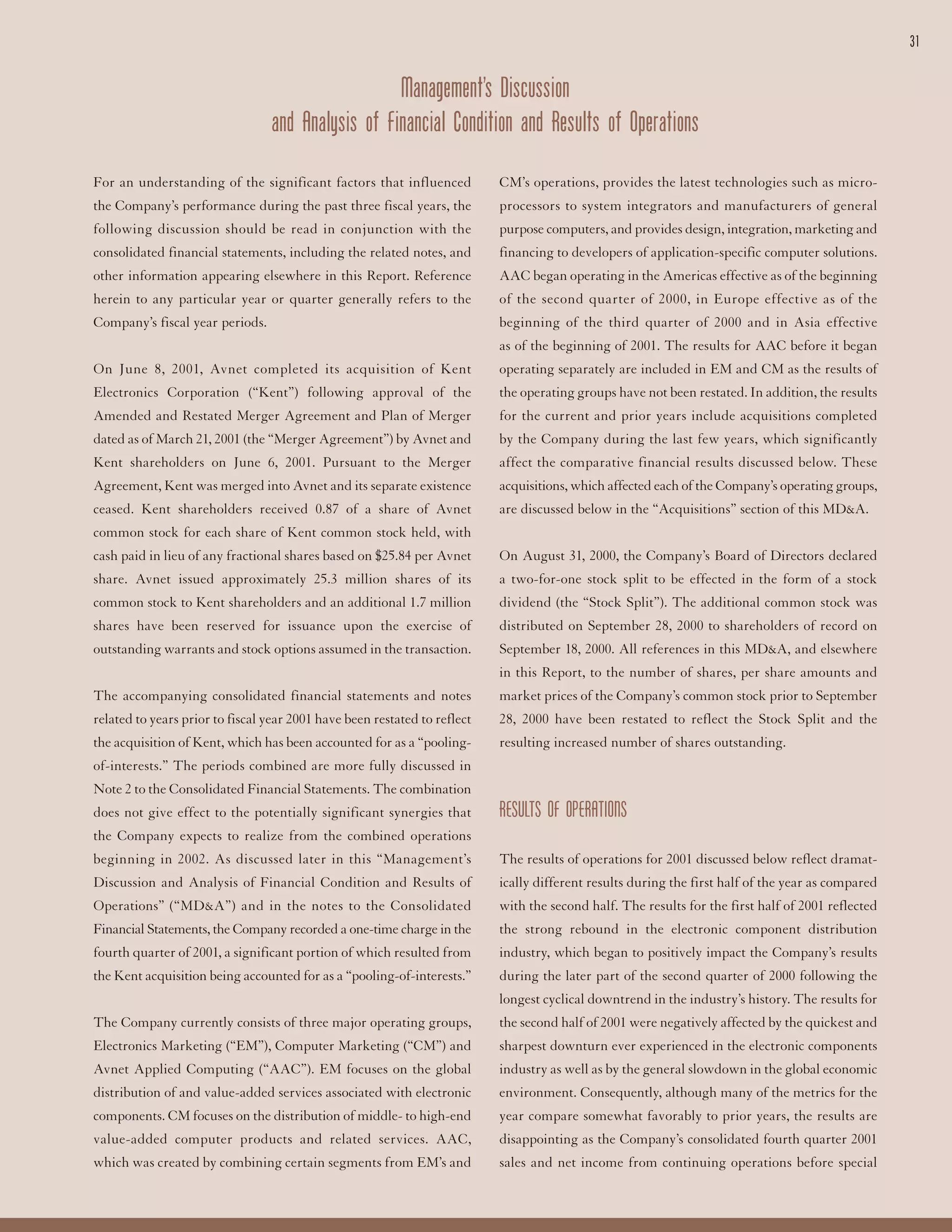 avnet annual reports 2001 | PDF