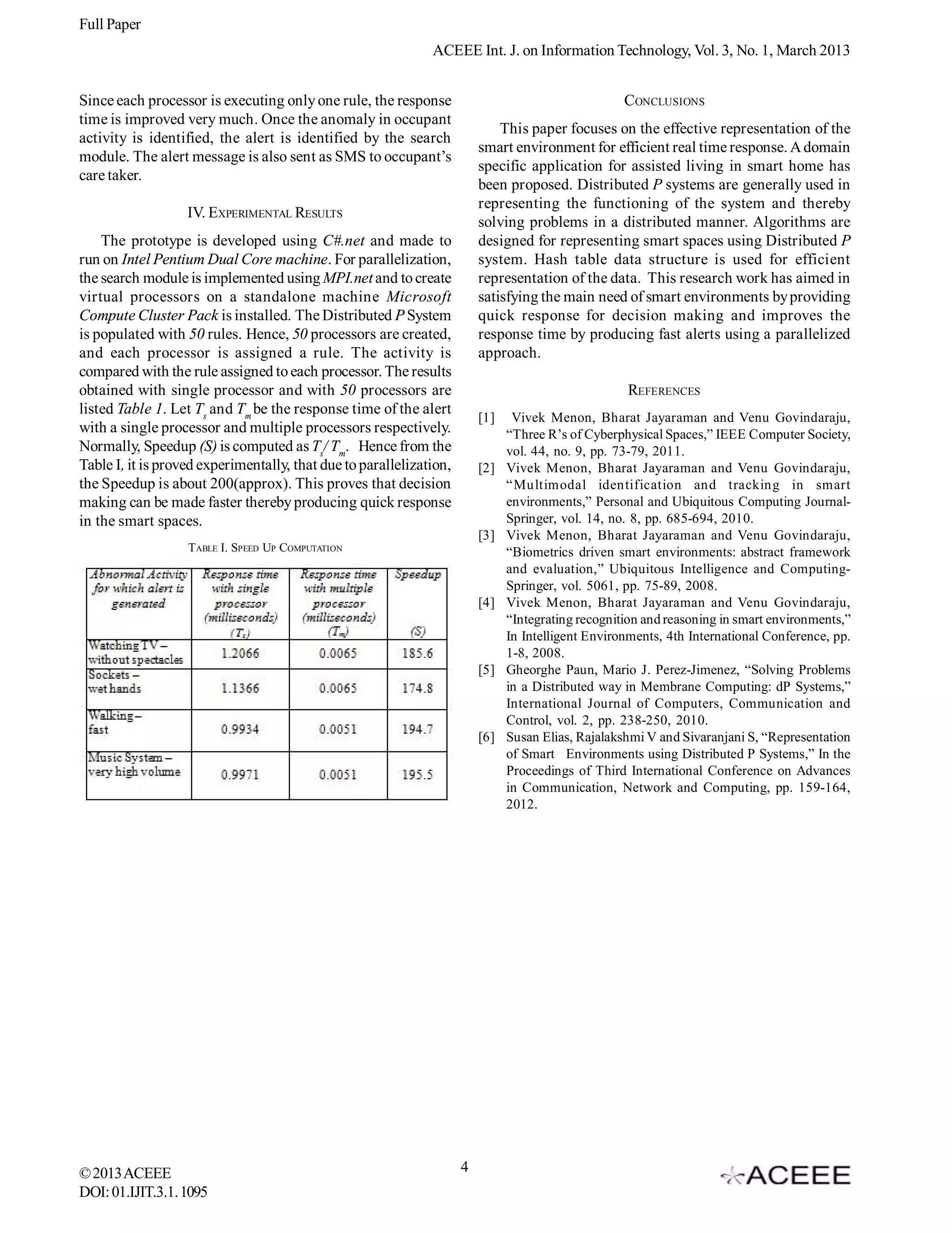 Efficient Representation of Smart Environments using a Parallelized Approach | PDF