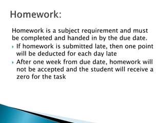 Classroom Guidelines and Expectations 1 | PPTX