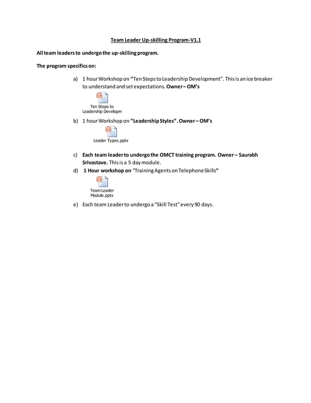 Team Leader Upskill Program | PDF