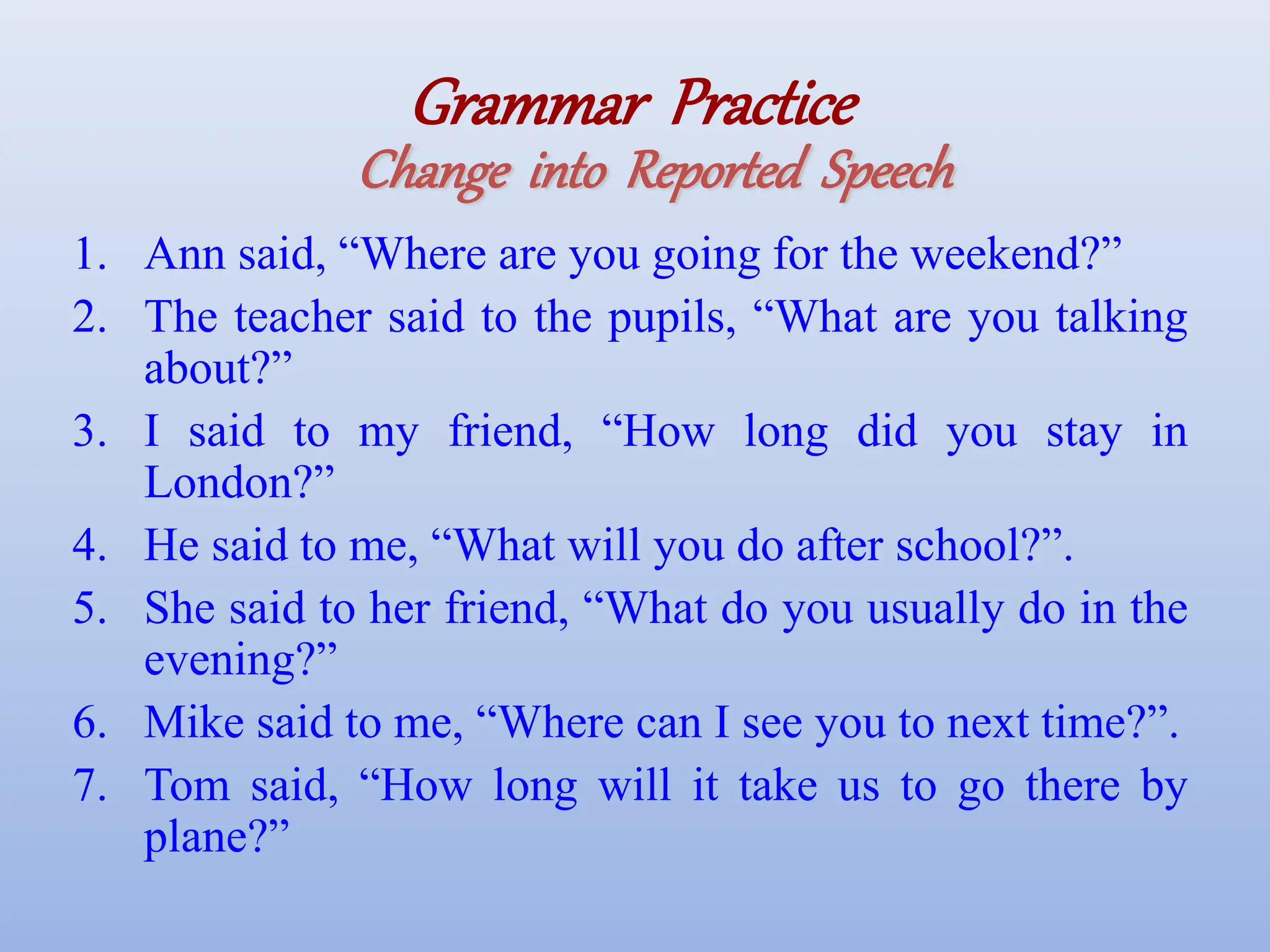 Reported speech | PPT