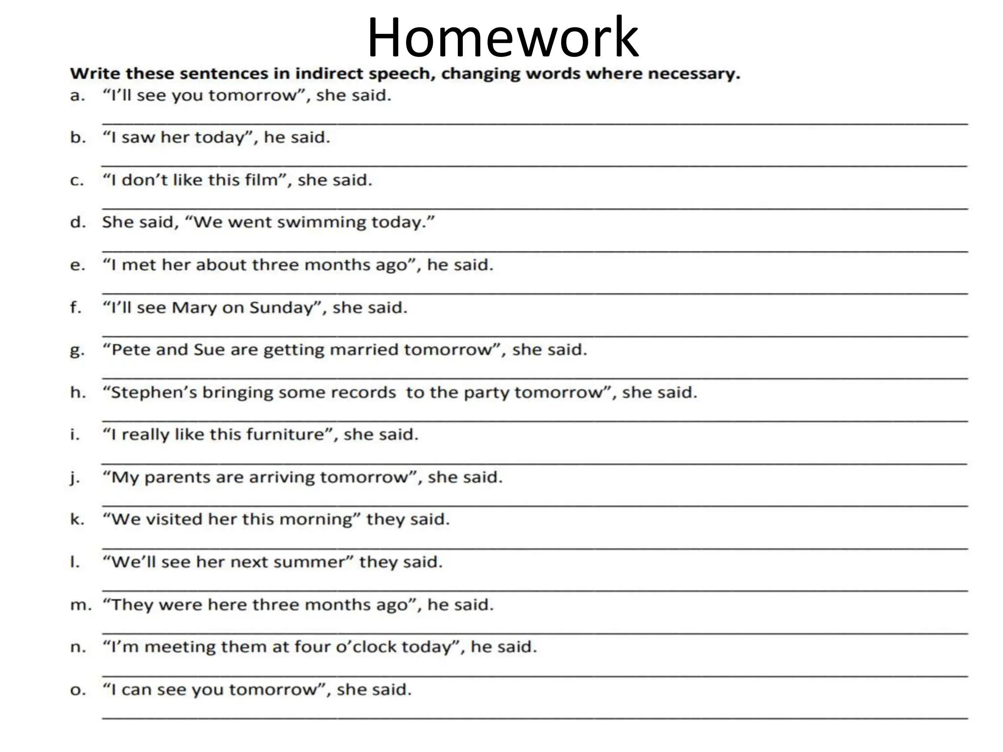 Reported speech | PPT