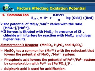 Reduction - Oxidation Titrations Theory and Application.ppt