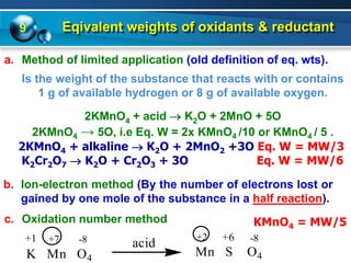 Reduction - Oxidation Titrations Theory and Application.ppt
