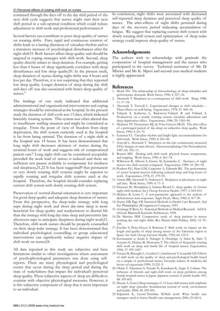 Perceived effects of rotating shift work on nurses’ sleep quality and ...