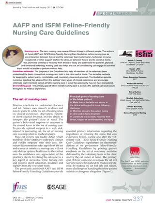 AAFP and ISFM Feline-Friendly Nursing Care Guidelines | PDF