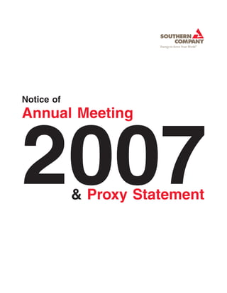 southern Proxy Statement 2007 | PDF