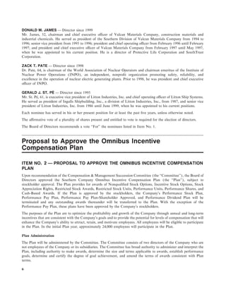 southern Proxy Statement 2001 | PDF