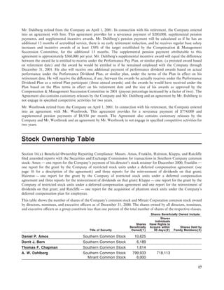 southern Proxy Statement 2001 | PDF