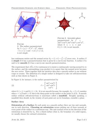 Parameterized Surfaces and Surface Area | PDF