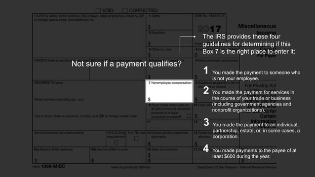 The 1099 Form, Explained and Annotated | PPTX | Personal Taxes ...