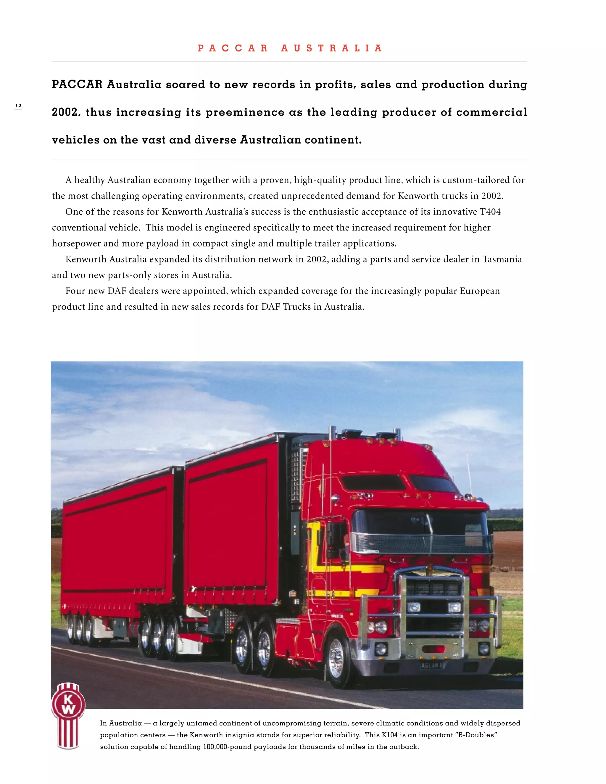 PACCAR 02 paccarannual report | PDF | Automotive Industry | Industries