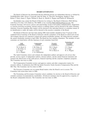 PACCAR 2007 Proxy | PDF