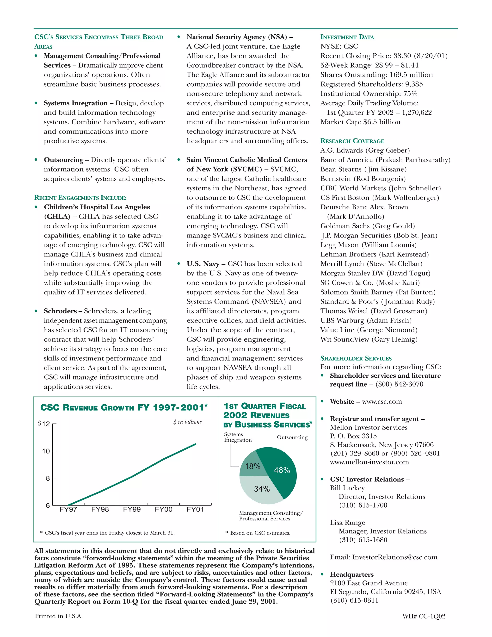 computer sciences FY 2002 Q1 | PDF
