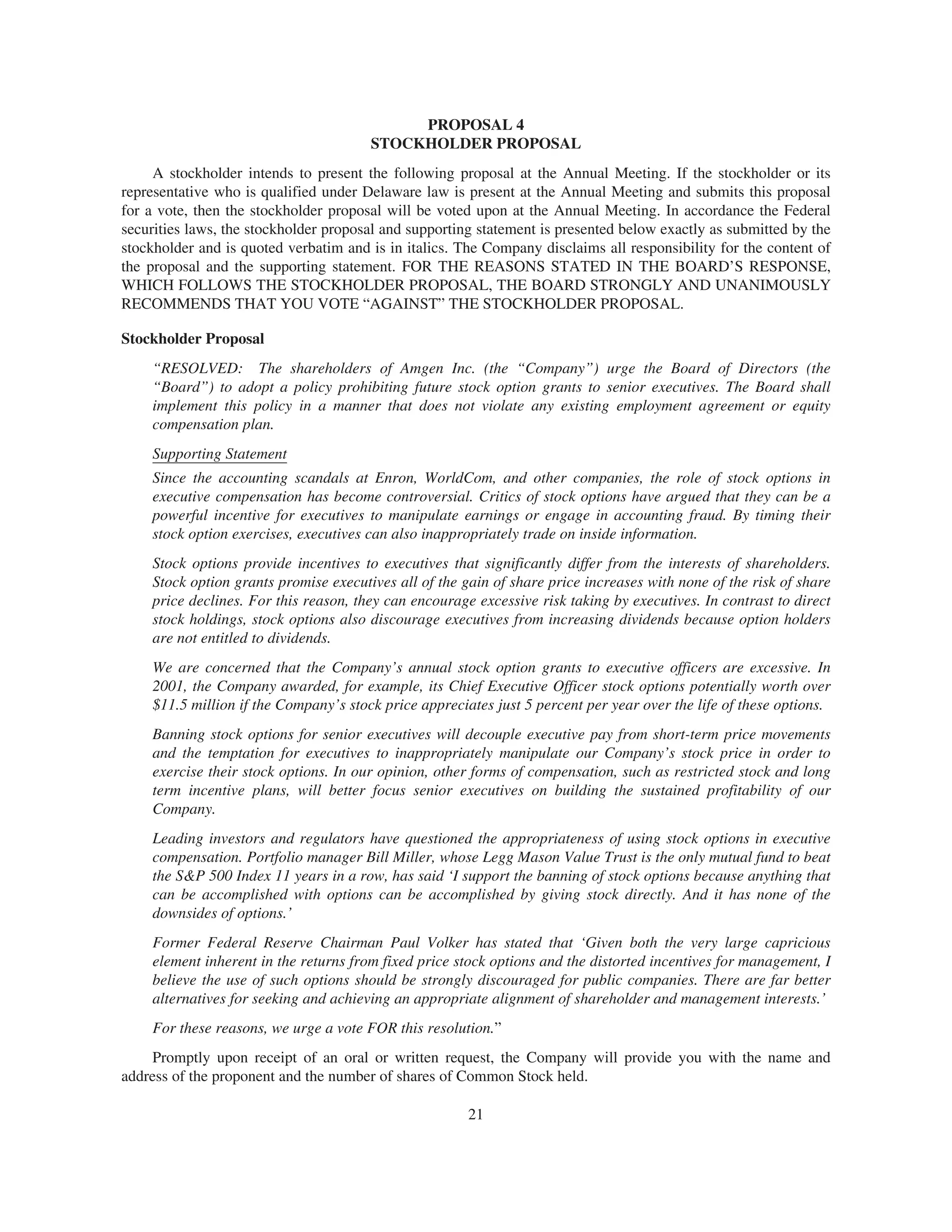 amgen Investors_2003_Proxy | PDF