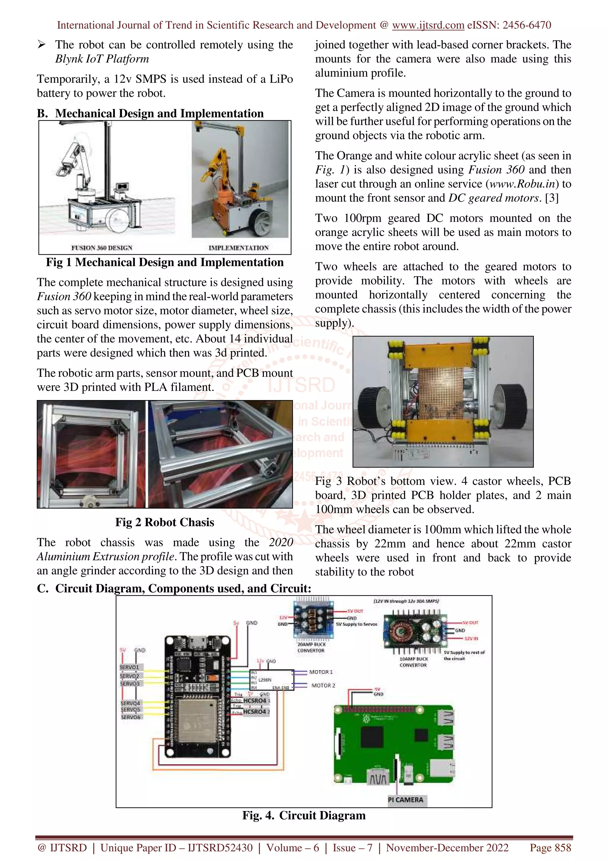 A Custom designed 3D Printed 4 DoF Mobile Robotic Arm for Remote ...