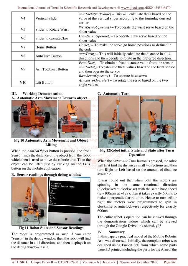 A Custom designed 3D Printed 4 DoF Mobile Robotic Arm for Remote Exploration | PDF | Computer ...