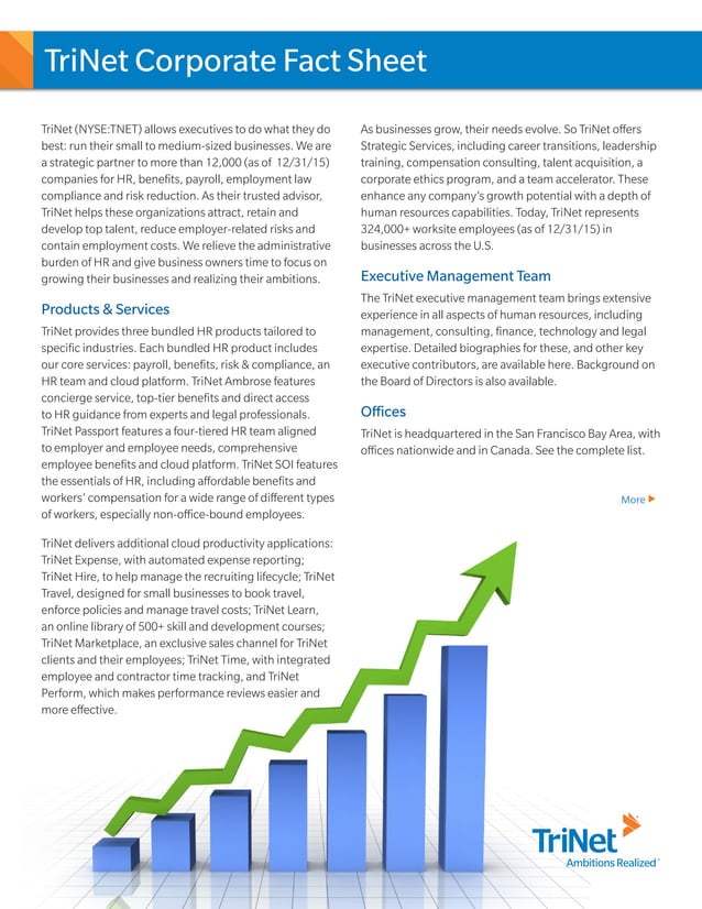 Datasheet-TriNet Corporate Fact Sheet | PDF